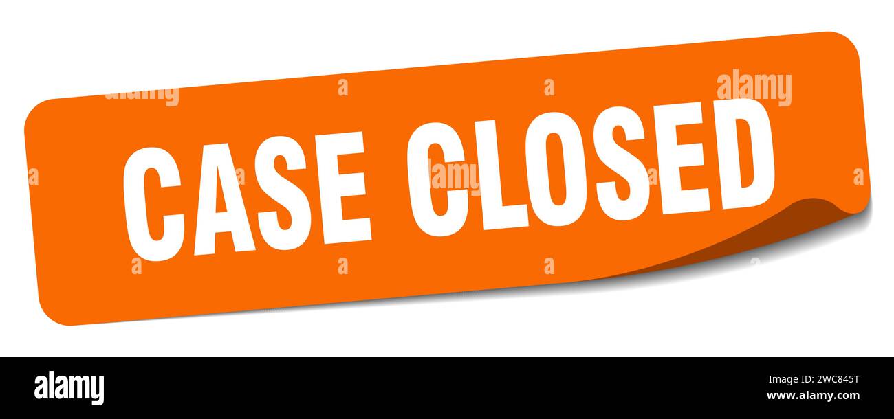 case closed sticker. case closed rectangular label isolated on white ...