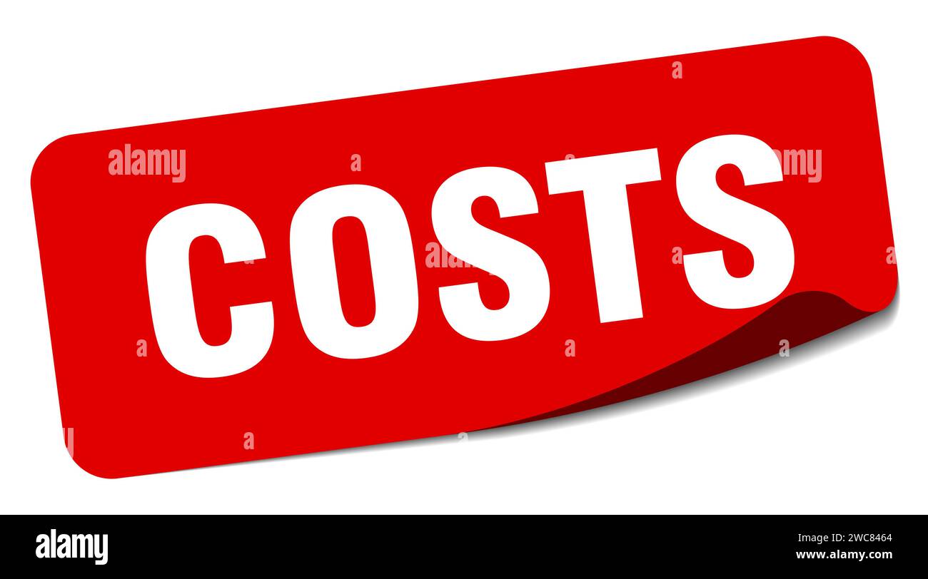 costs sticker. costs rectangular label isolated on white background ...