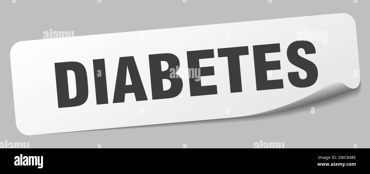 diabetes sticker. diabetes rectangular label isolated on white ...