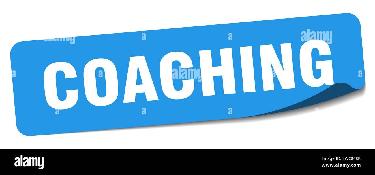 coaching sticker. coaching rectangular label isolated on white ...