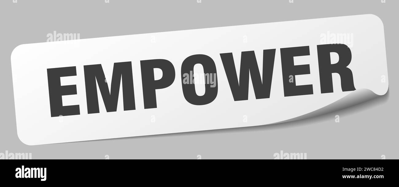 empower sticker. empower rectangular label isolated on white background ...