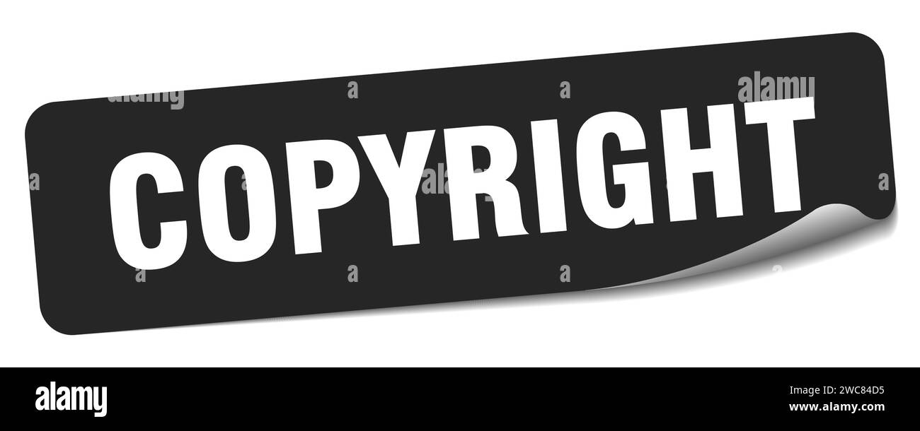 copyright sticker. copyright rectangular label isolated on white ...