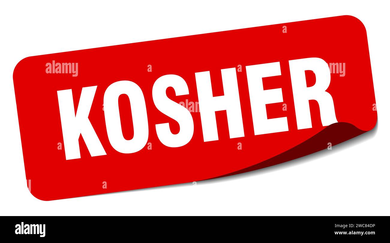 kosher sticker. kosher rectangular label isolated on white background ...