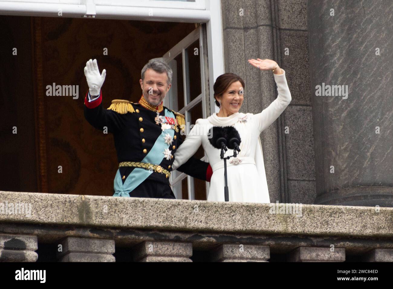 King Frederik X and Queen Mary during the proclamation at ...