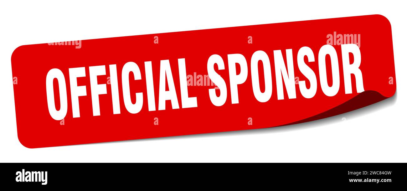 official sponsor sticker. official sponsor rectangular label isolated ...