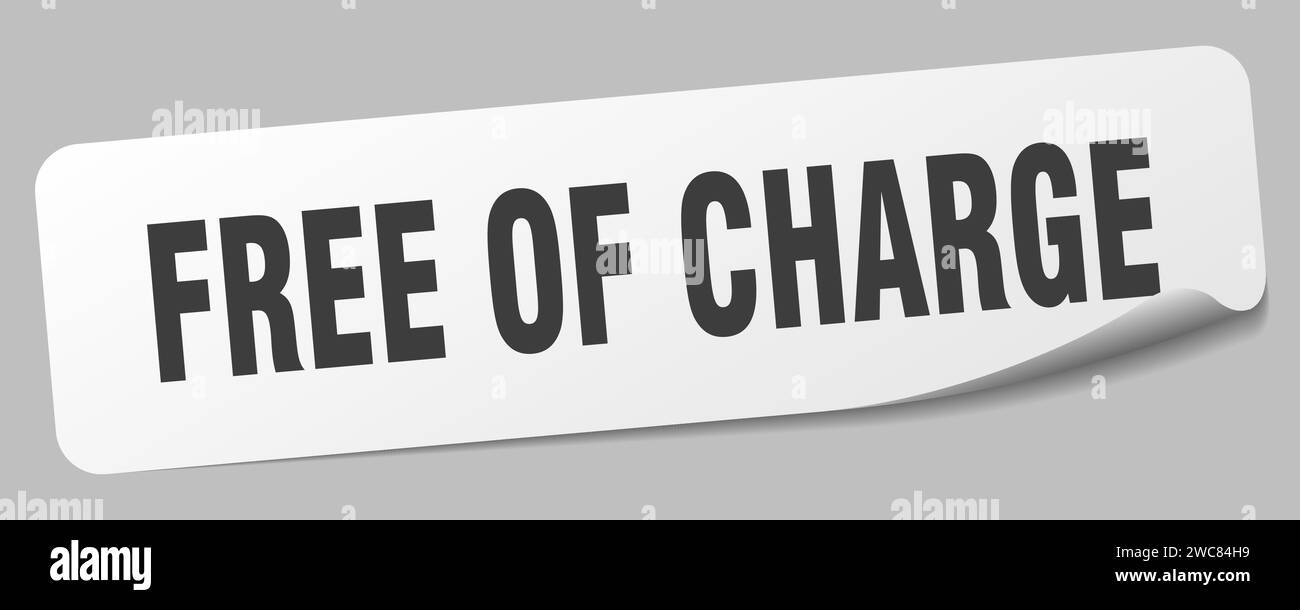 free of charge sticker. free of charge rectangular label isolated on ...