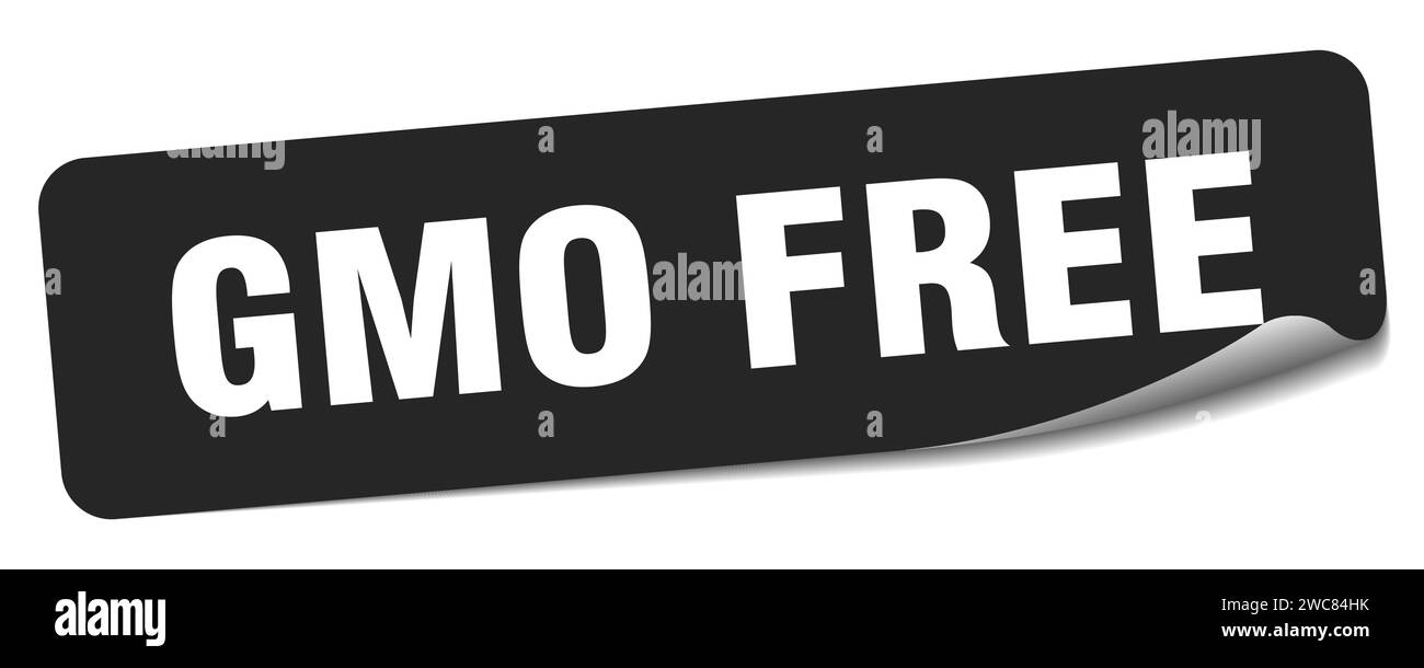 gmo free sticker. gmo free rectangular label isolated on white ...