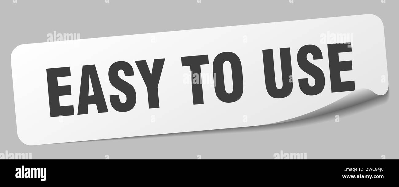 easy to use sticker. easy to use rectangular label isolated on white ...