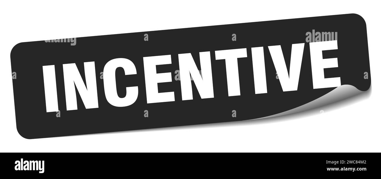 incentive sticker. incentive rectangular label isolated on white ...