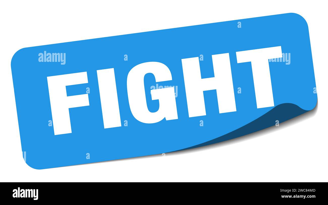 fight sticker. fight rectangular label isolated on white background ...