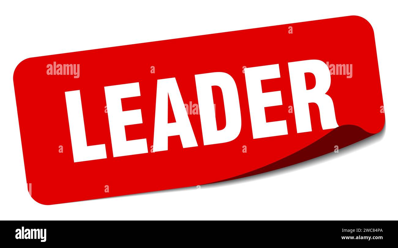 leader sticker. leader rectangular label isolated on white background ...