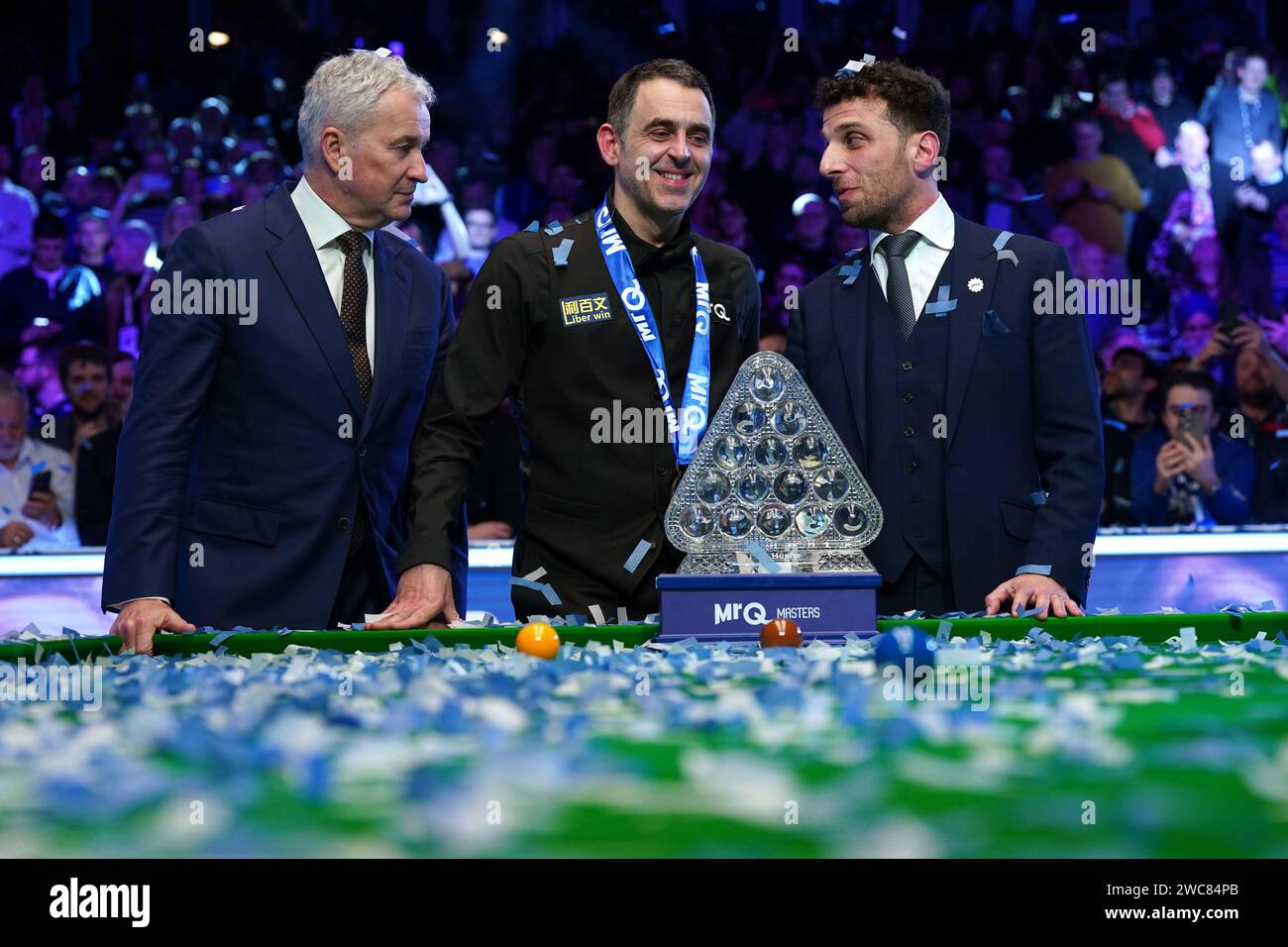 Ronnie O'Sullivan poses with the Paul Hunter trophy after victory over ...