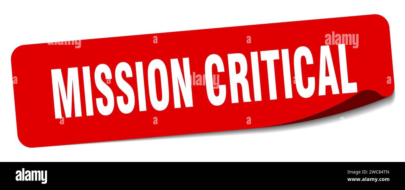 mission critical sticker. mission critical rectangular label isolated ...
