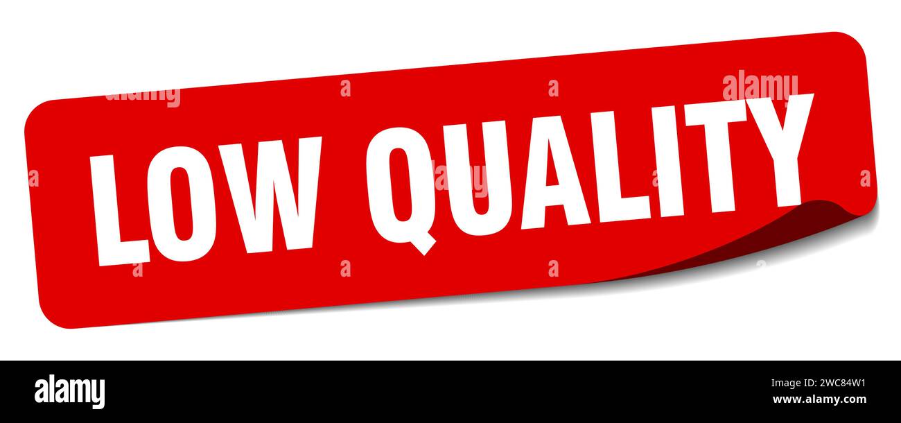 low quality sticker. low quality rectangular label isolated on white ...