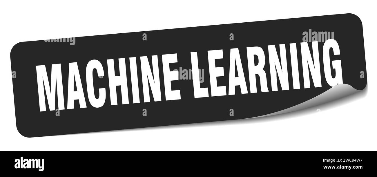 machine learning sticker. machine learning rectangular label isolated ...