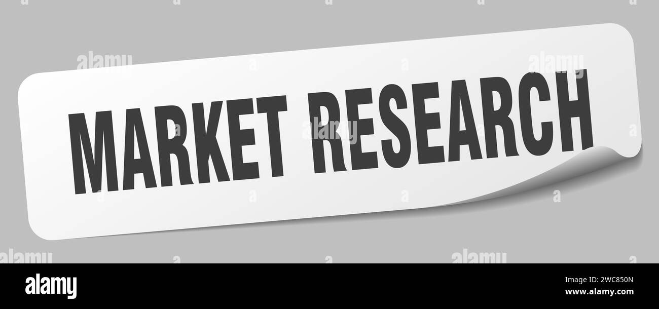 market research sticker. market research rectangular label isolated on ...