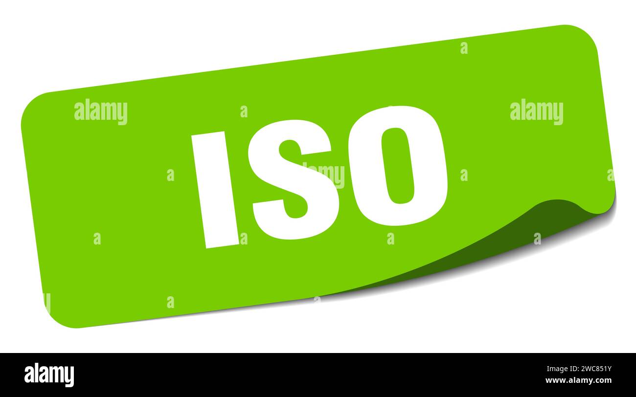 iso sticker. iso rectangular label isolated on white background Stock ...