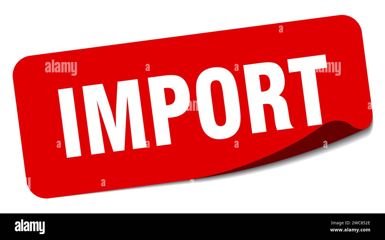 import sticker. import rectangular label isolated on white background ...