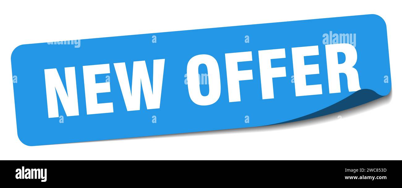 new offer sticker. new offer rectangular label isolated on white ...