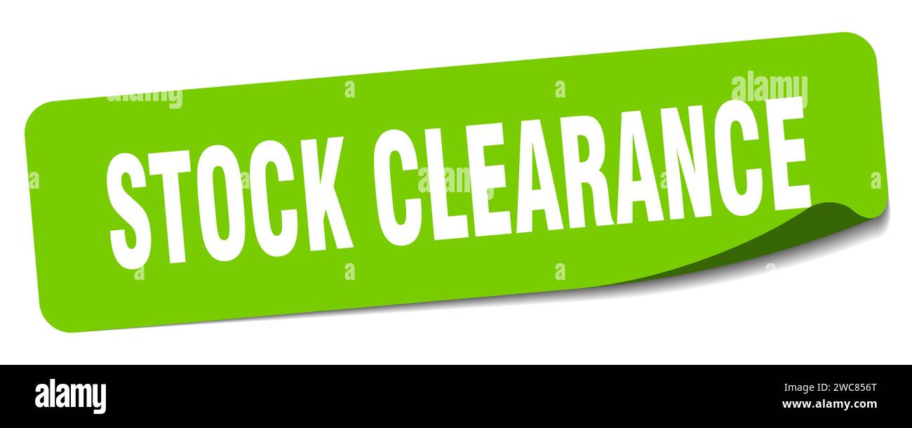 stock clearance sticker. stock clearance rectangular label isolated on ...
