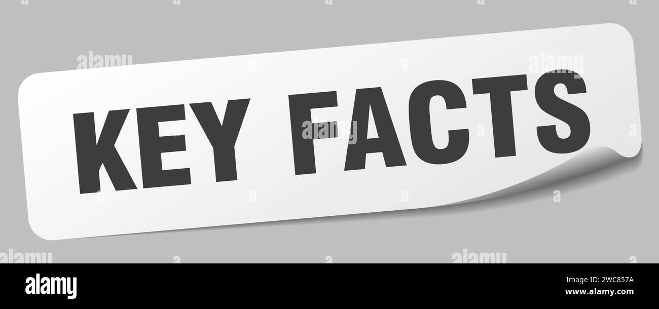 key facts sticker. key facts rectangular label isolated on white ...