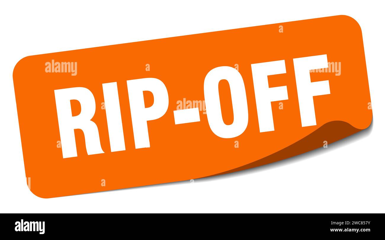 rip-off sticker. rip-off rectangular label isolated on white background ...