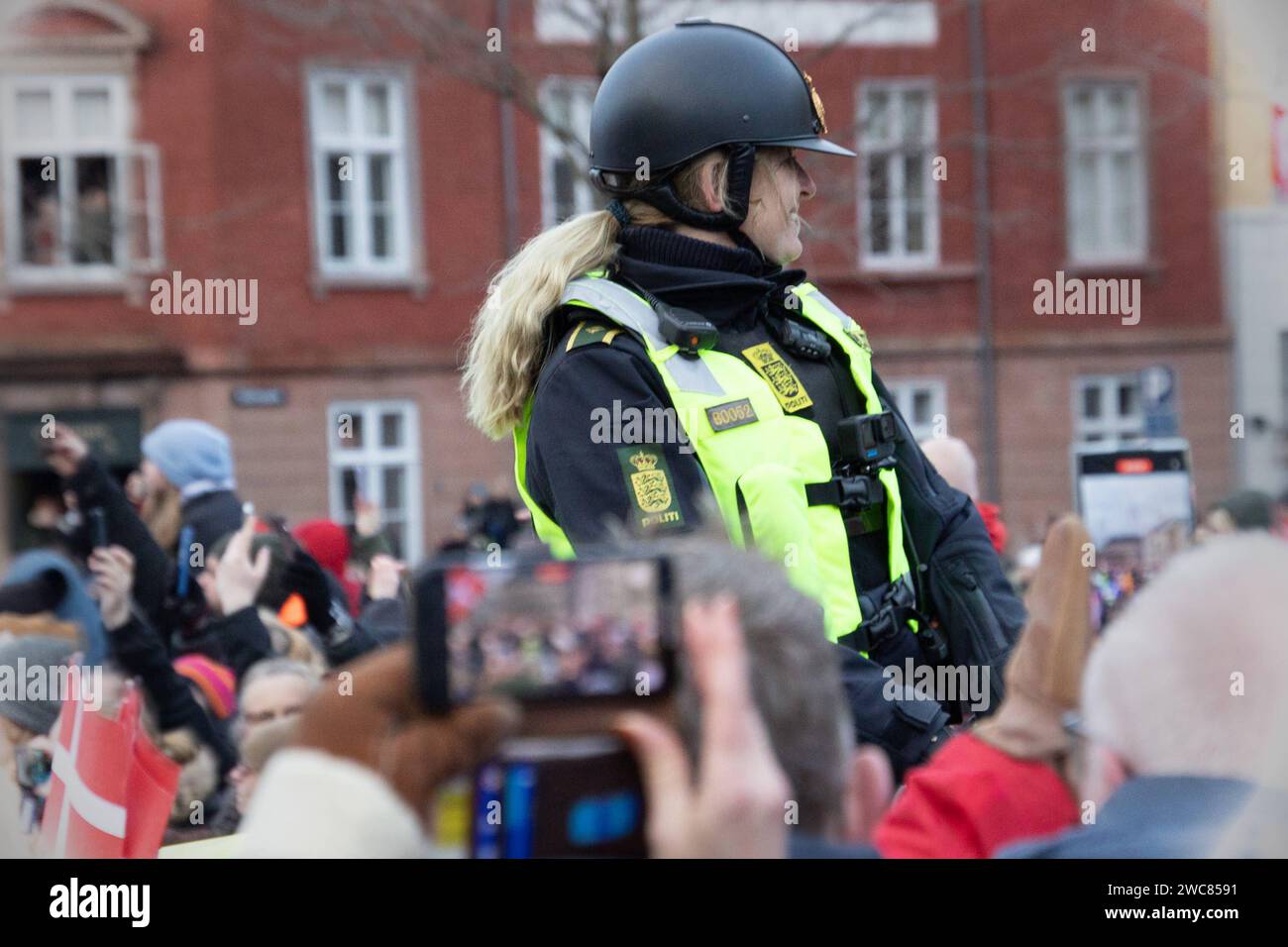 Danish police horse during the proclamation of the accession to the ...