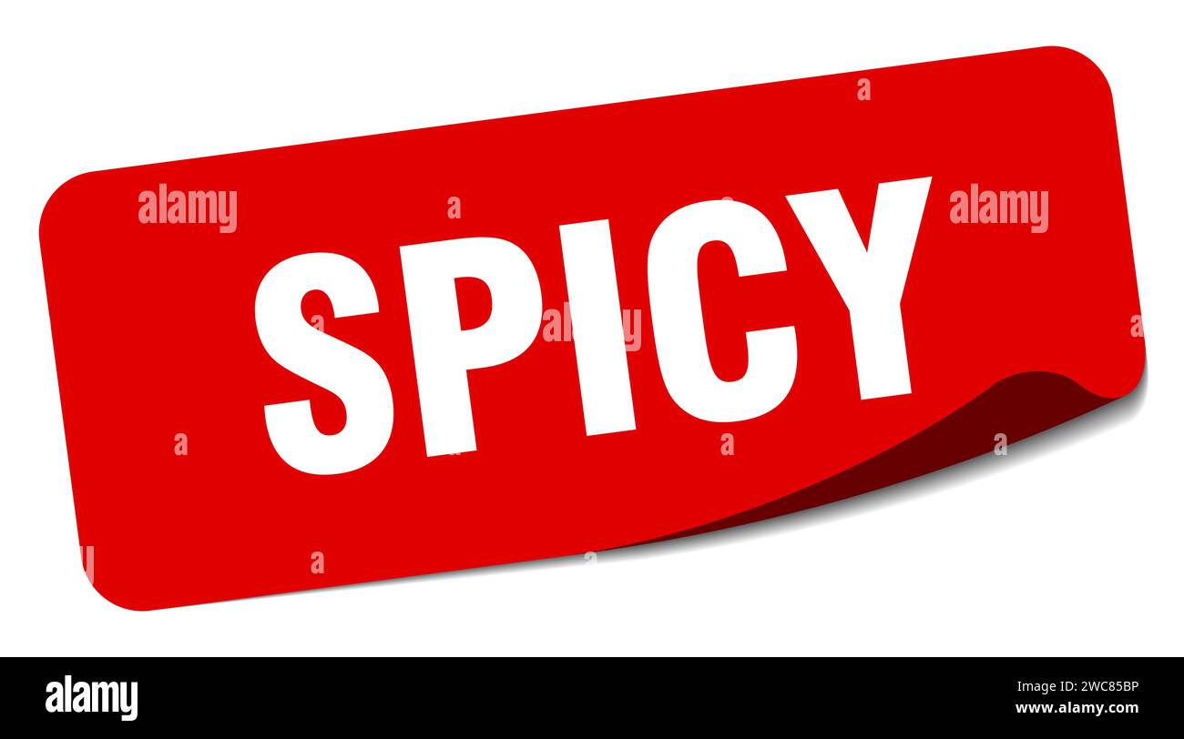 spicy sticker. spicy rectangular label isolated on white background ...