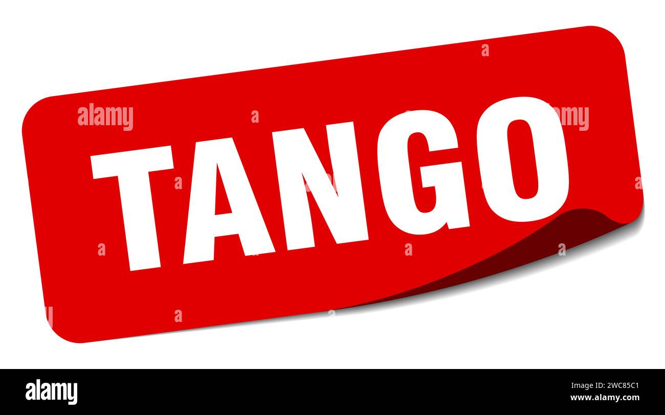 tango sticker. tango rectangular label isolated on white background ...