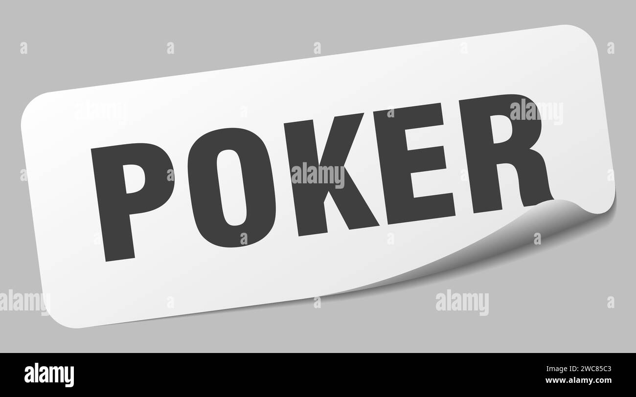 poker sticker. poker rectangular label isolated on white background ...
