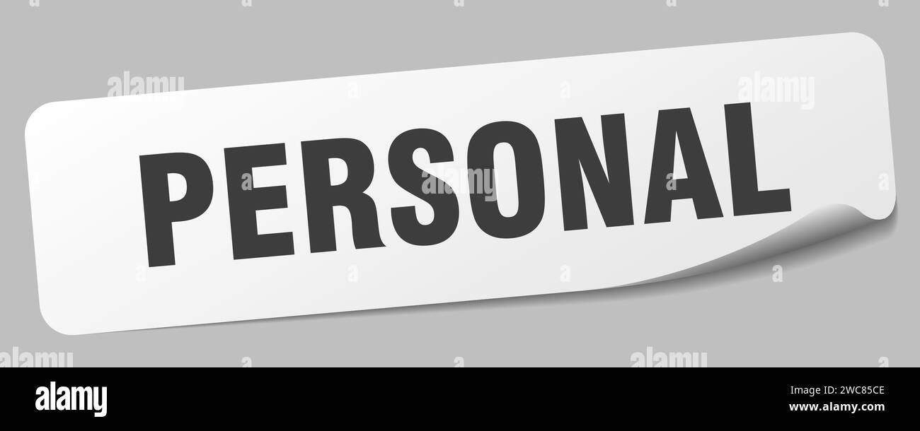 personal sticker. personal rectangular label isolated on white ...