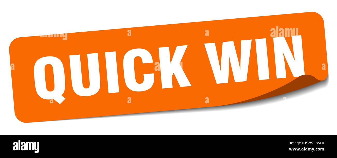 quick win sticker. quick win rectangular label isolated on white ...