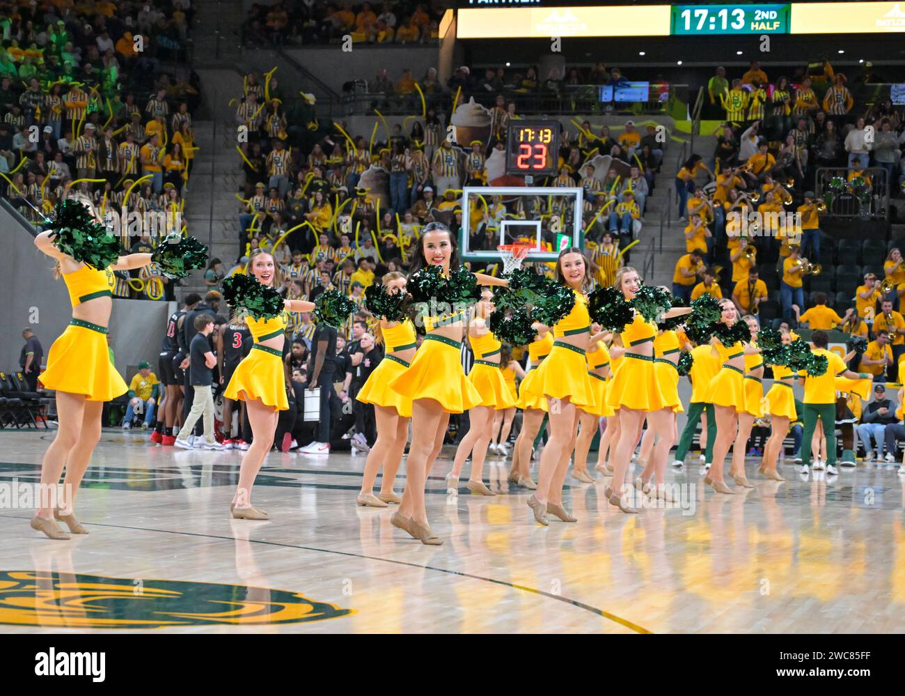 Waco, Texas, USA. 13th Jan, 2024. Baylor Bears cheerleaders perform ...