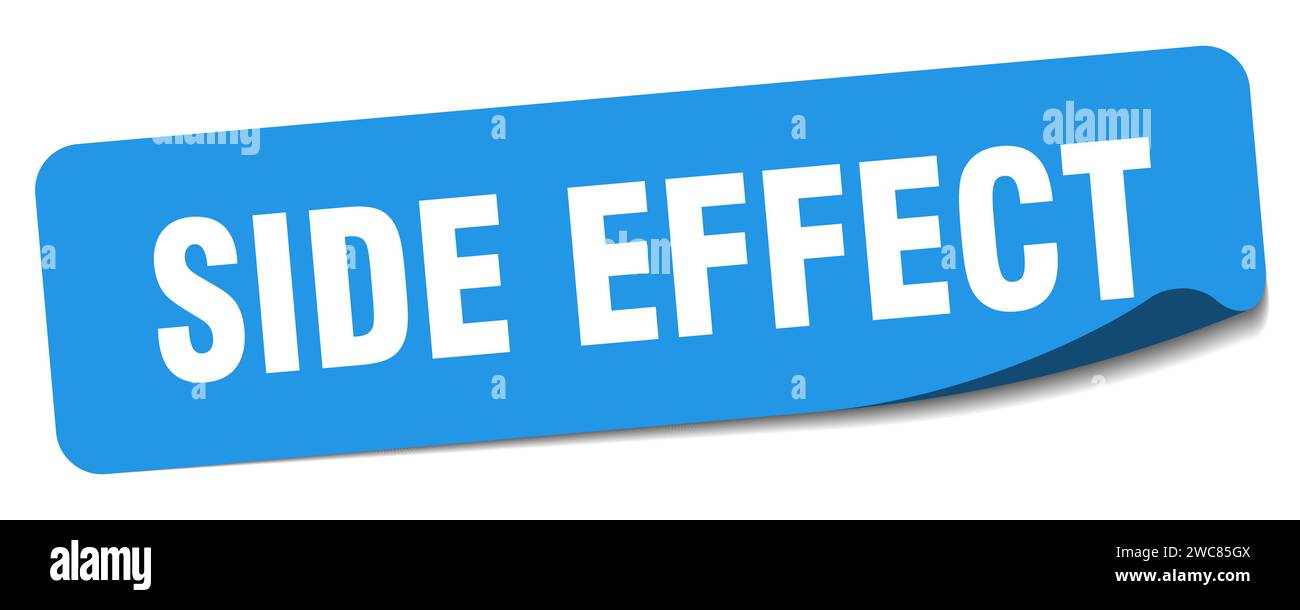 side effect sticker. side effect rectangular label isolated on white ...