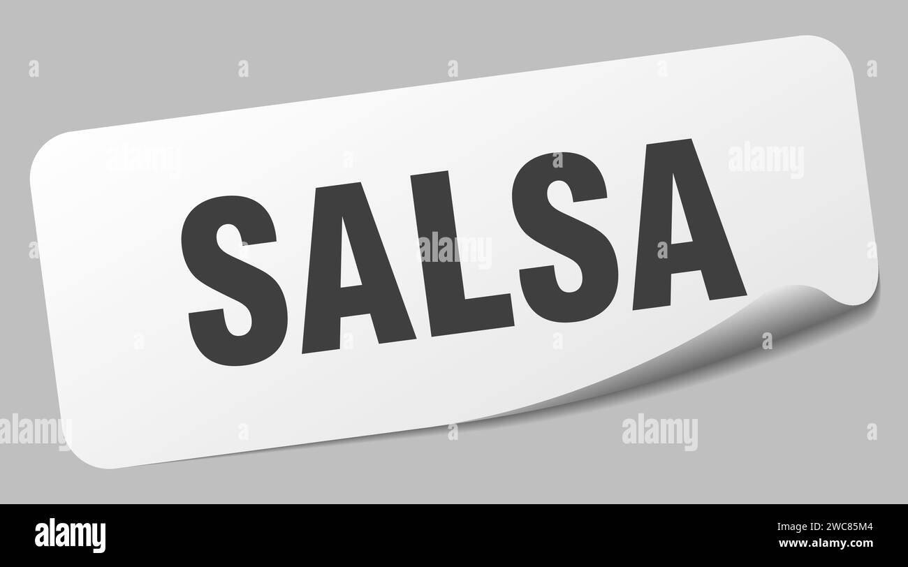 salsa sticker. salsa rectangular label isolated on white background ...