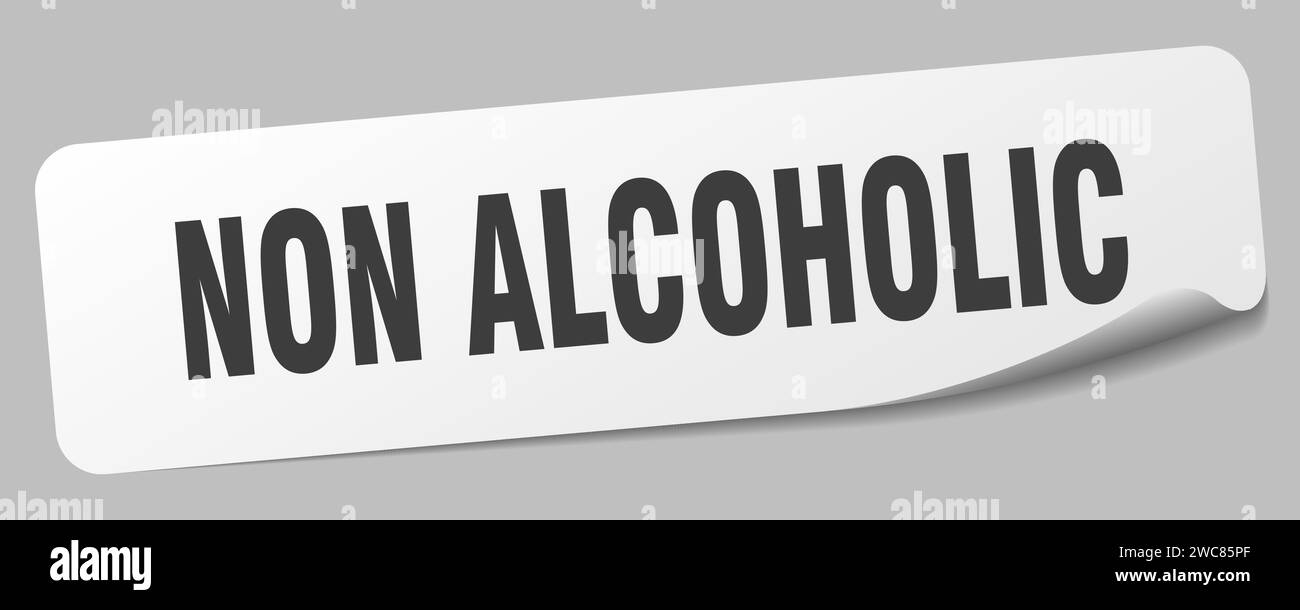 non alcoholic sticker. non alcoholic rectangular label isolated on ...