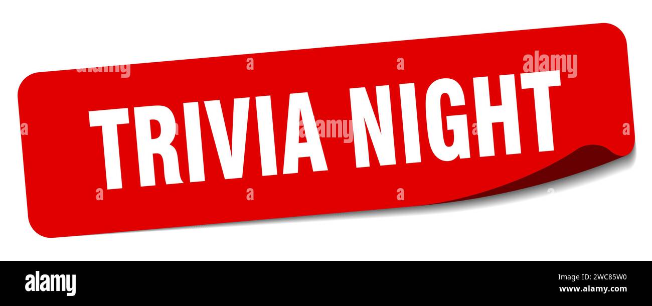 trivia night sticker. trivia night rectangular label isolated on white ...