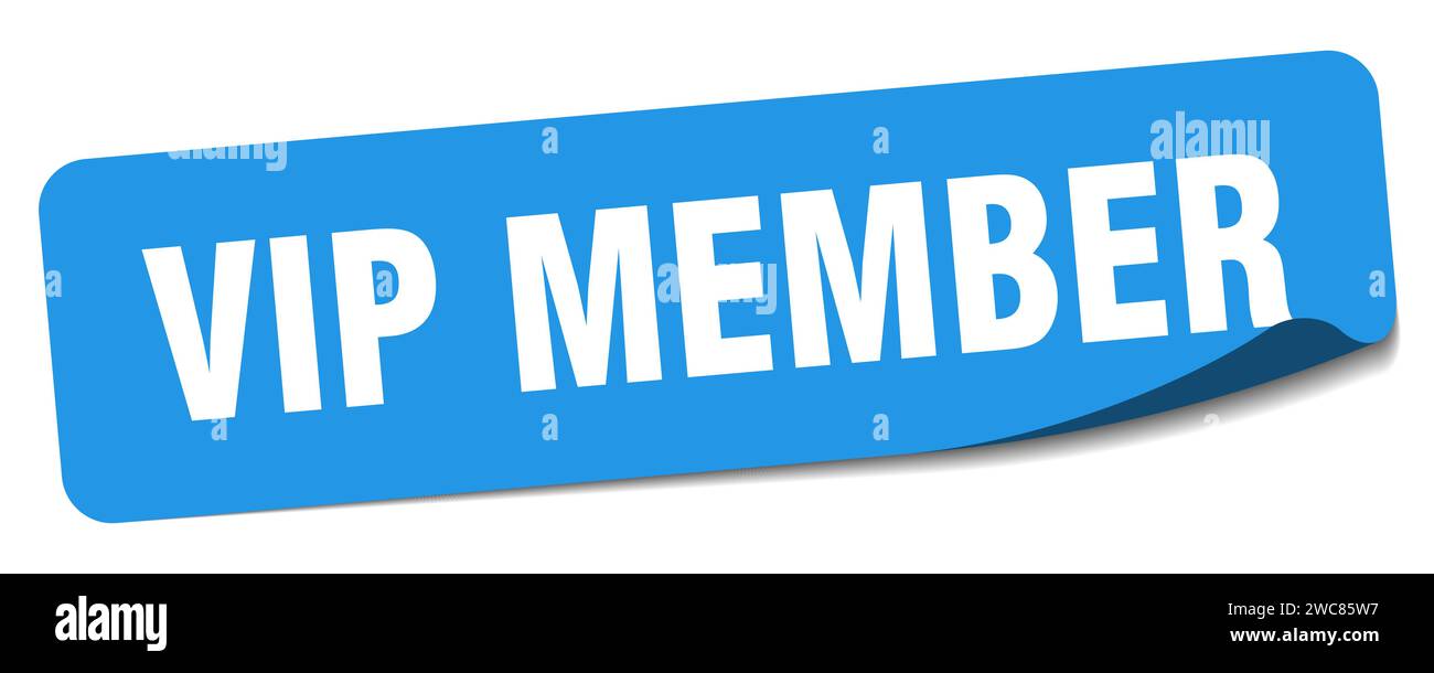 vip member sticker. vip member rectangular label isolated on white ...
