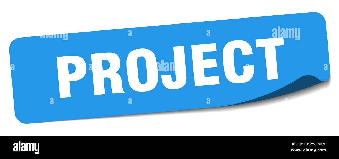 project sticker. project rectangular label isolated on white background ...