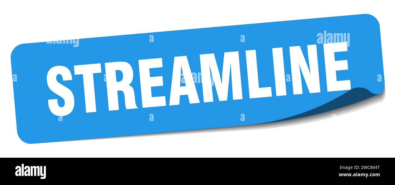 streamline sticker. streamline rectangular label isolated on white ...