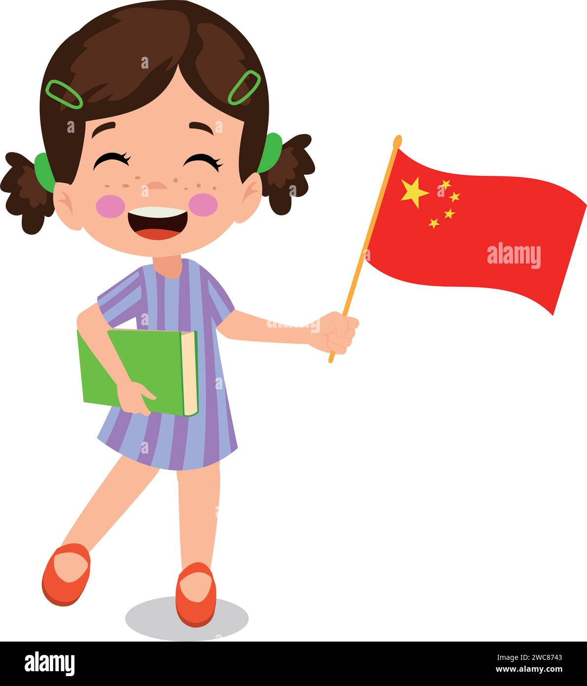 cute little boy holding flag Stock Vector Image & Art - Alamy