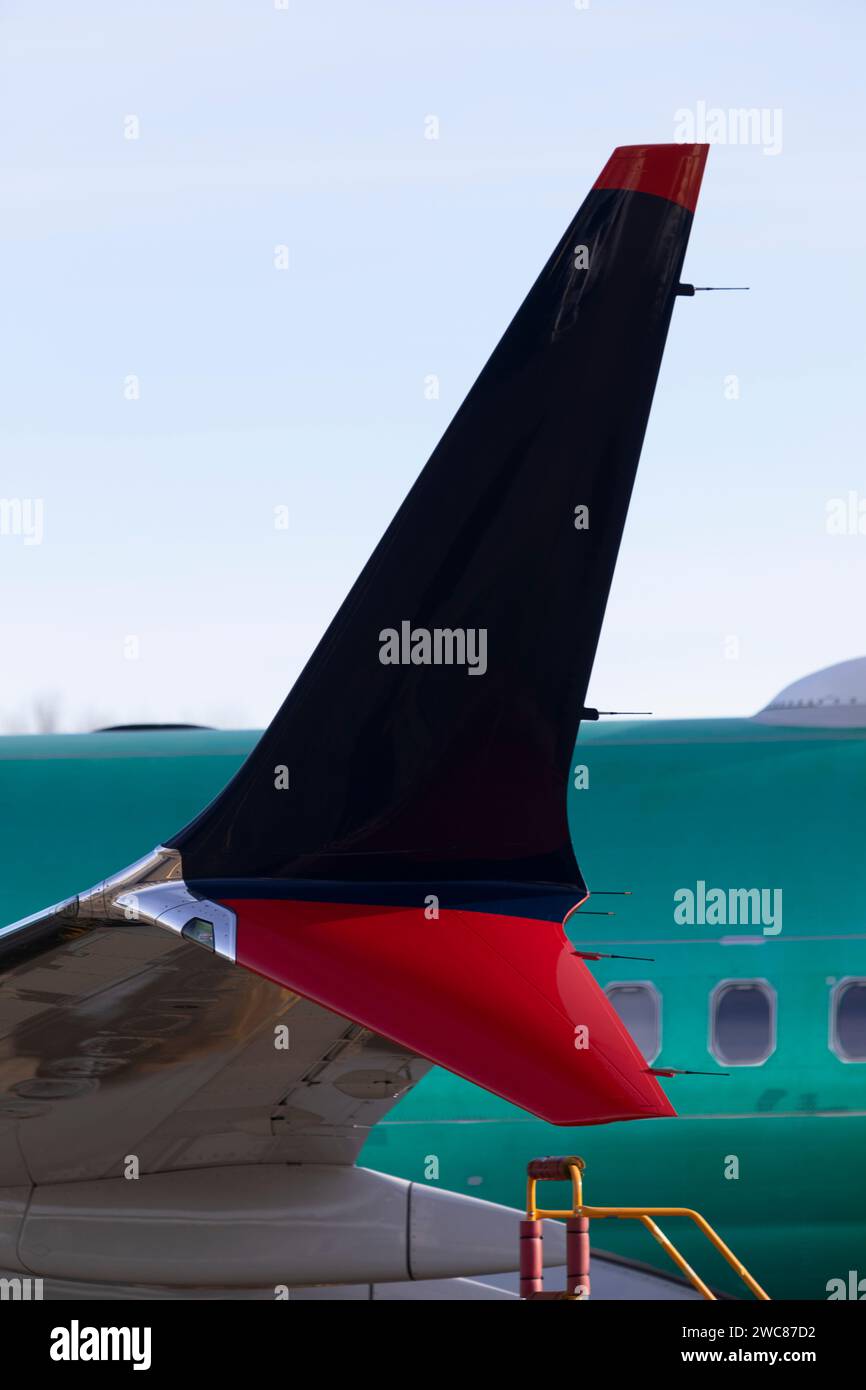 Renton, Washington, USA. 14th January, 2024. Winglet detail of an ...