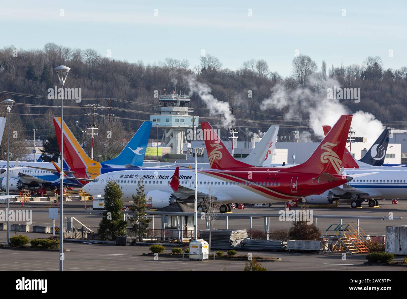 Seattle, Washington, USA. 14th January, 2024. A variety of 737 MAX ...