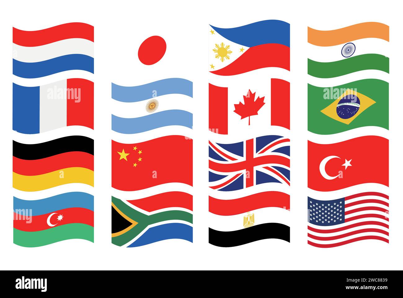 Different national flags clip-art. Vector collection Stock Vector Image & Art - Alamy