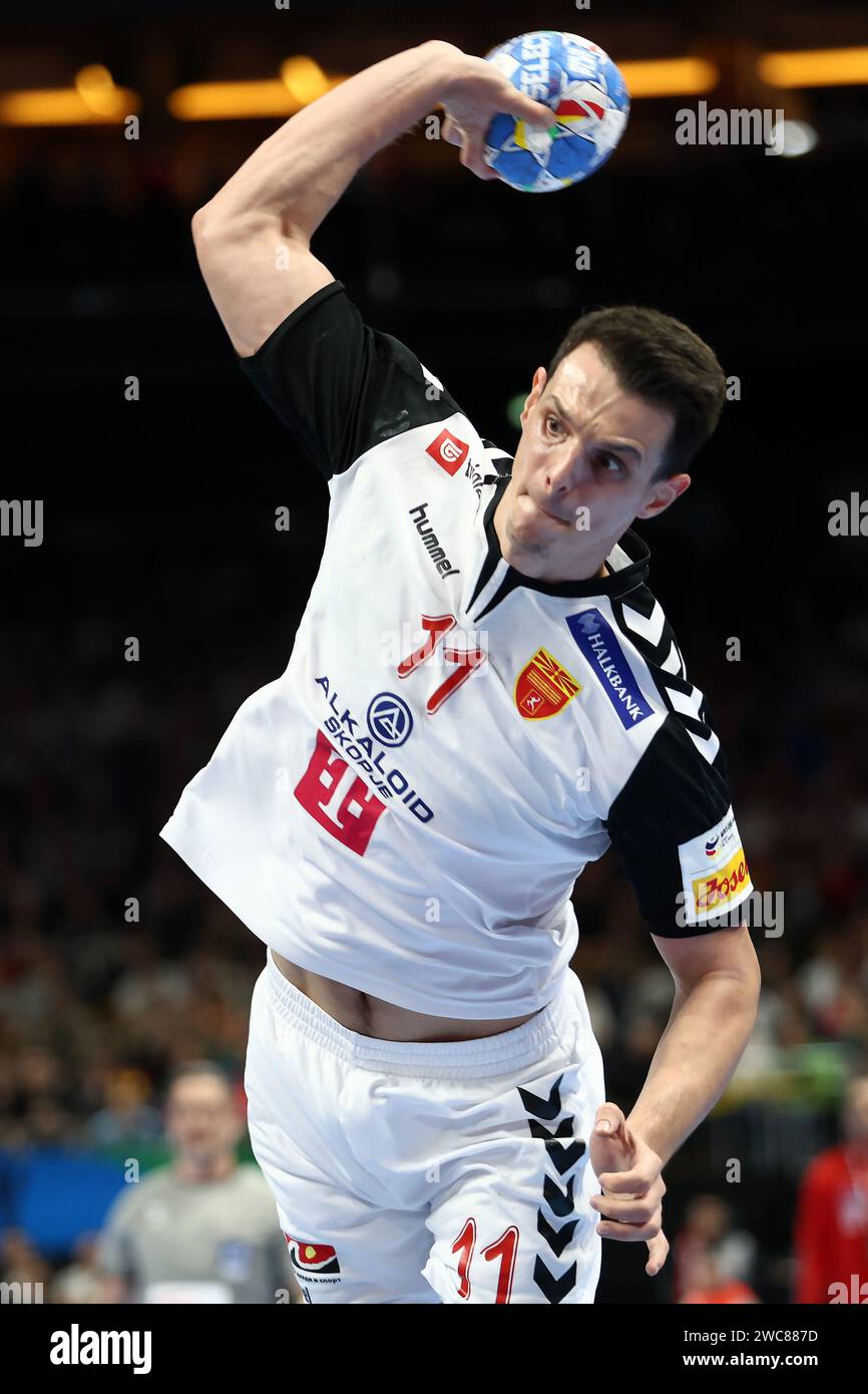 Berlin, Allemagne. 14th Jan, 2024. Filip Taleski of Macedonia during ...