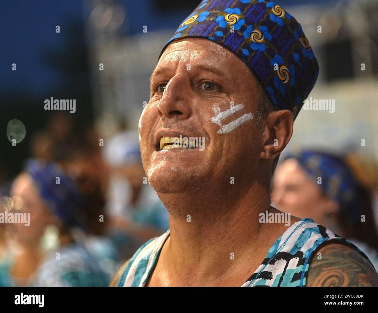 January 14, 2024: Members of the Dragoes da Real samba school take part ...