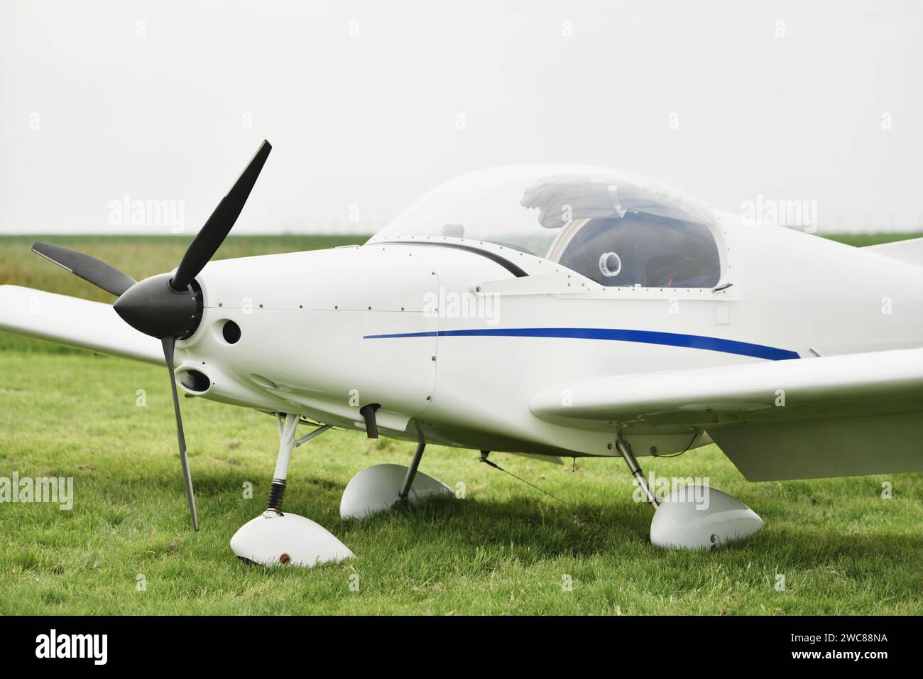Mini airplane at the airfield Stock Photo - Alamy