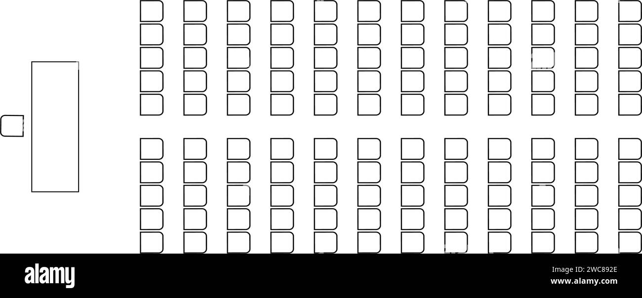 Layout of seats in meeting, conference, auditorium, training, seminar ...