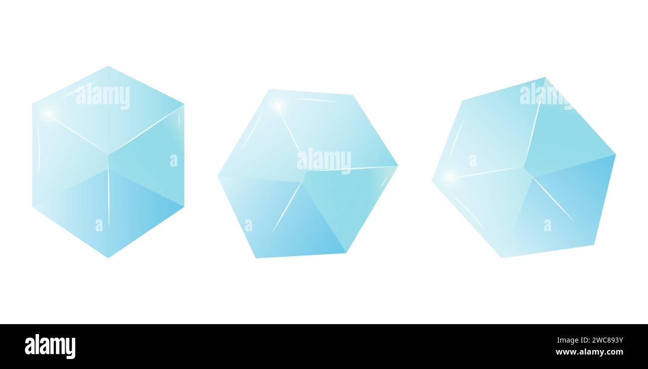 Transparent glass cube shapes in realistic style. Cubes in different ...