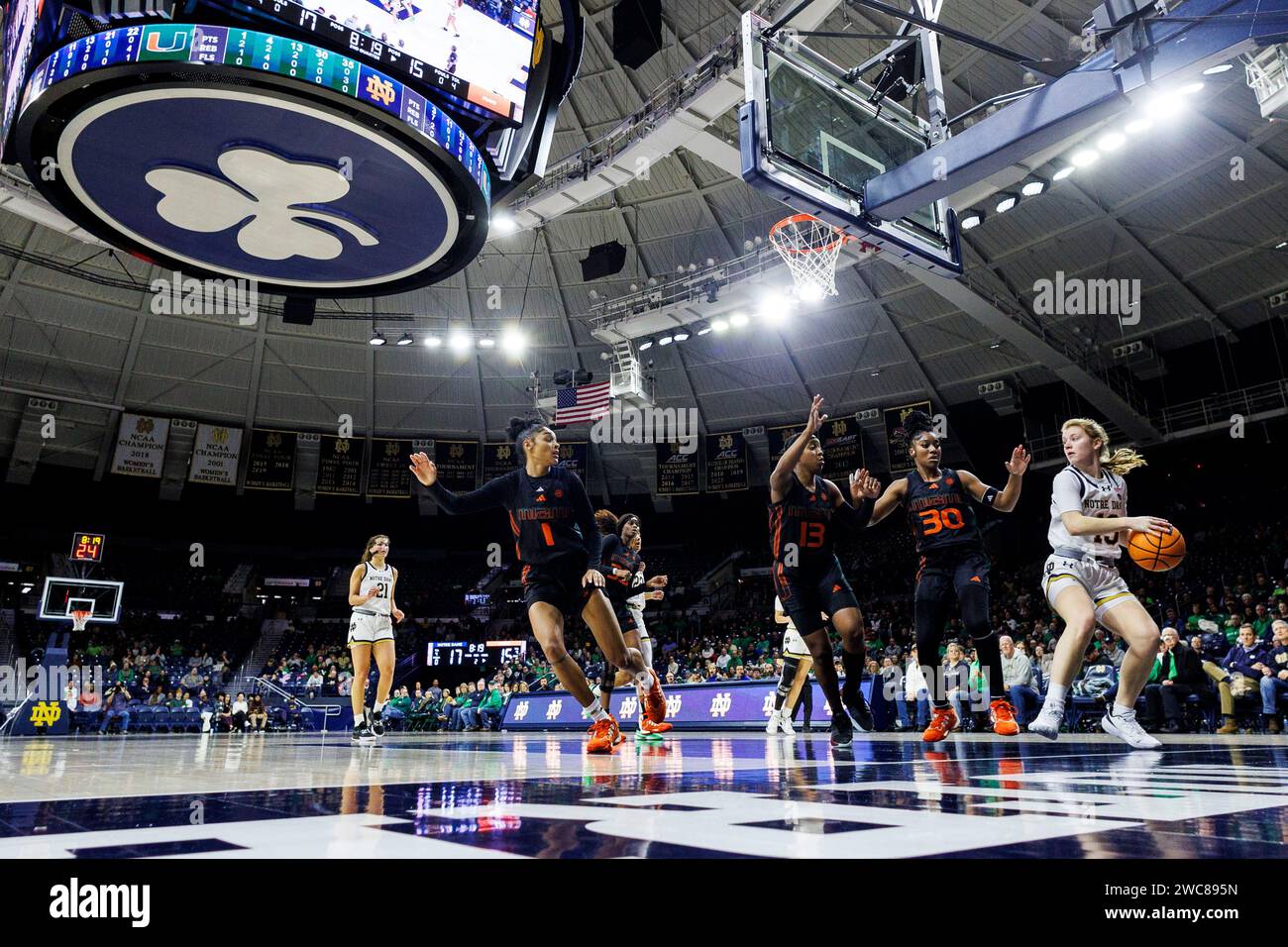 USA. 14th Jan, 2024. January 14, 2024: A general view as Notre Dame ...